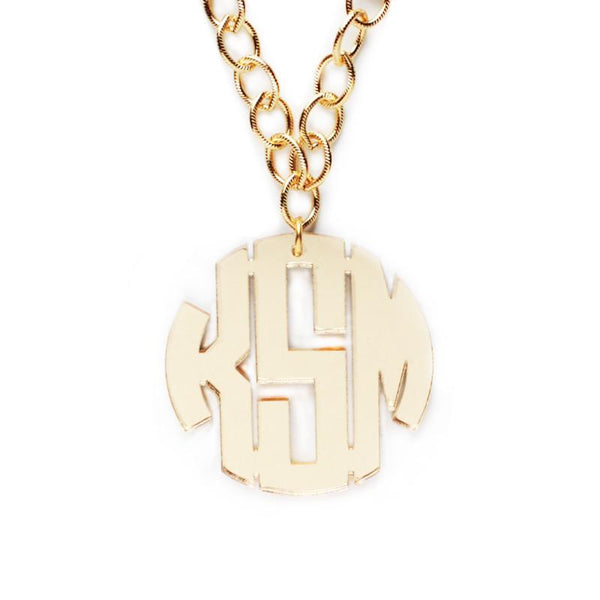 Acrylic Block Monogram Necklace | Preppy Monogrammed Gifts