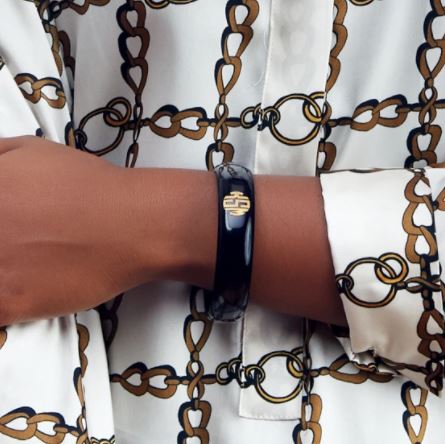 Everly Personalized Bangle Ebony | Preppy Monogrammed Gifts