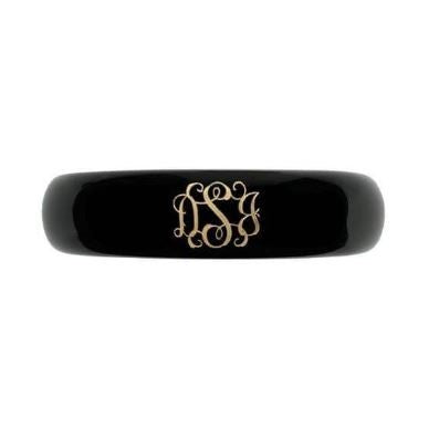 Everly Personalized Bangle Ebony | Preppy Monogrammed Gifts