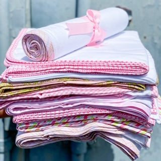 Girls Personalized Receiving Blanket – Preppy Monogrammed Gifts