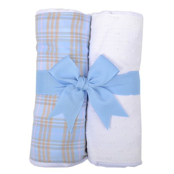Personalized Boy Set of 2 Fabric Burp Pads | Preppy Monogrammed Gifts