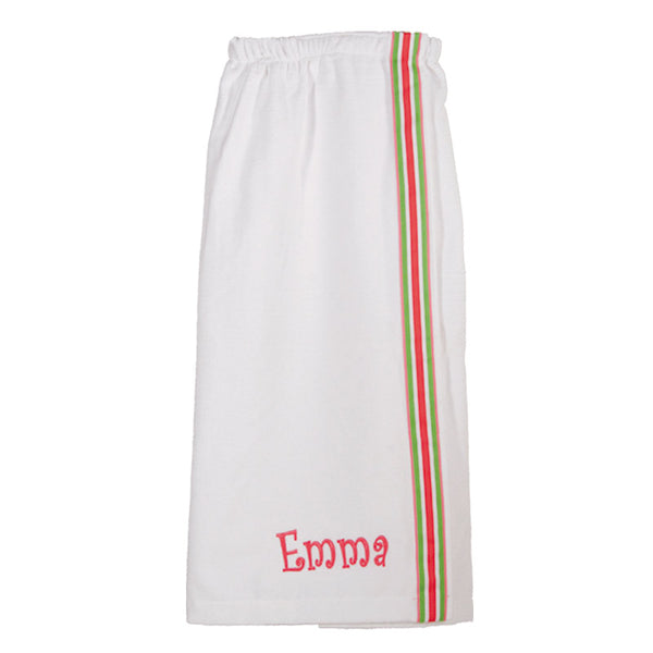 Ribbon Trim Terry Monogrammed Spa Towel Wraps | Monogrammed Bath Wraps ...